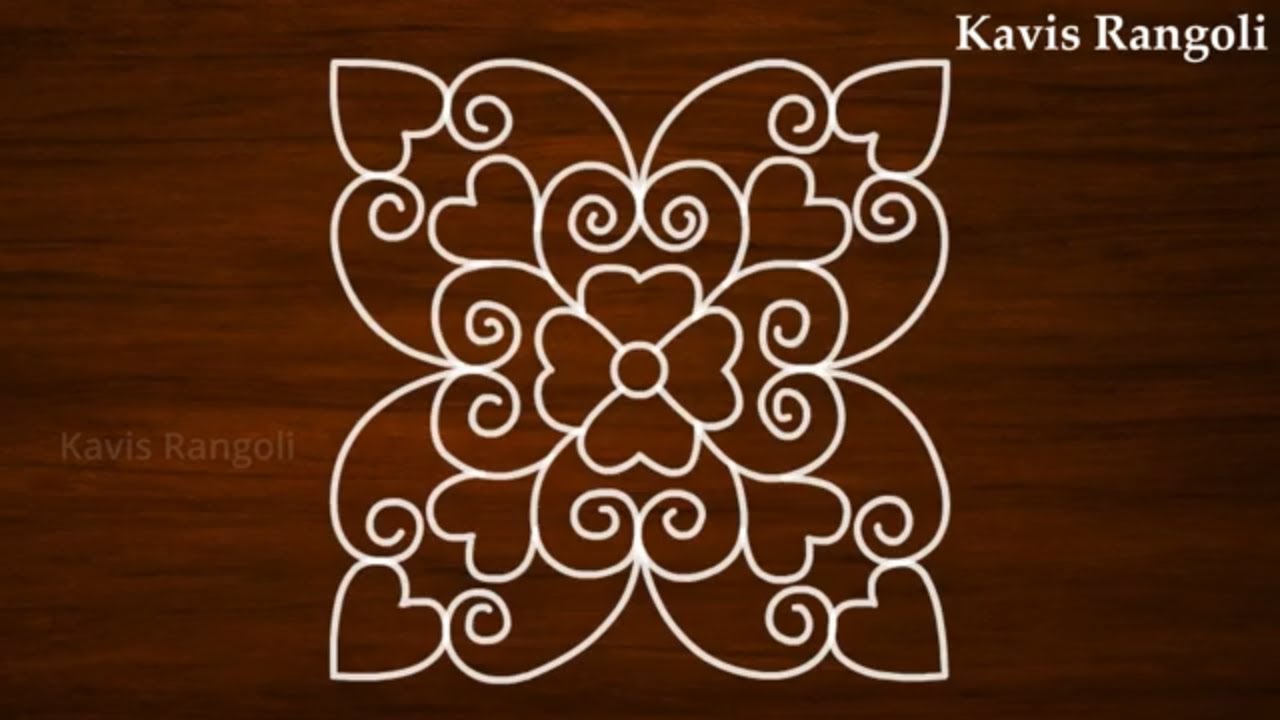 Easy Heart Rangoli Design | Simple Latest Hearts Rangoli Kolam ...