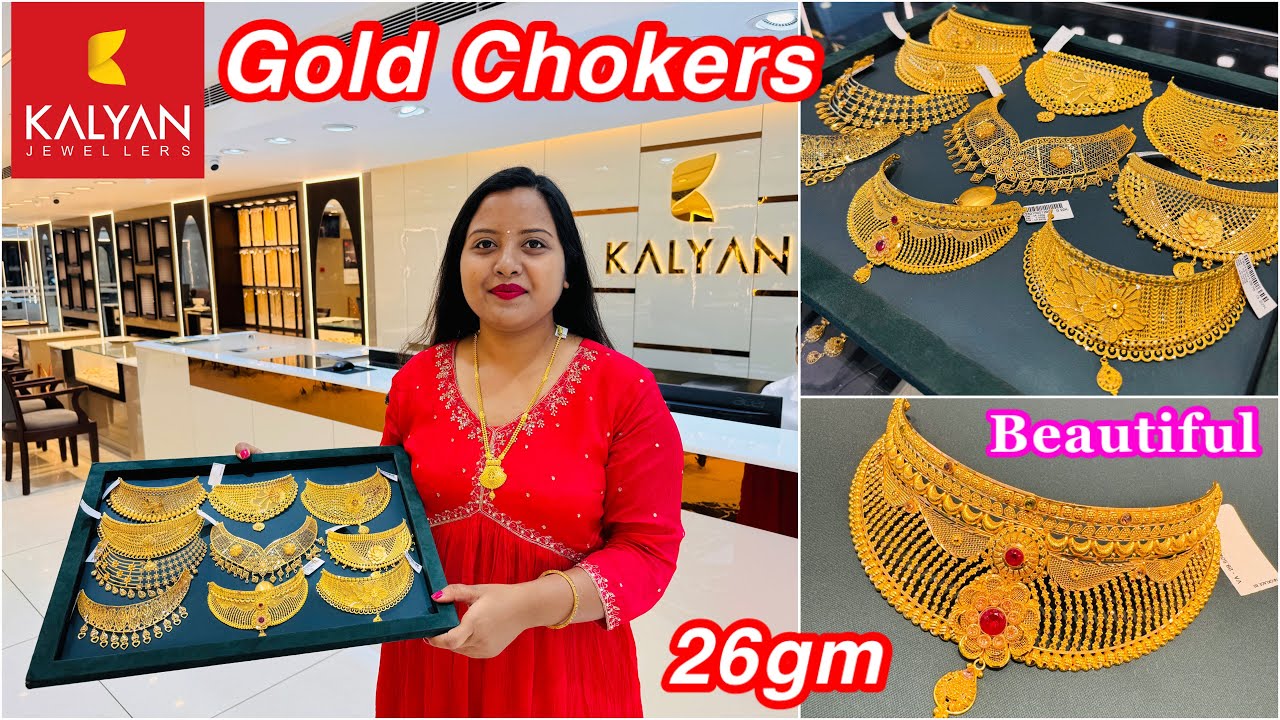 26gm🤩onwards gold Choker collections from Kalyan jewellers | Festive special choker designs ...