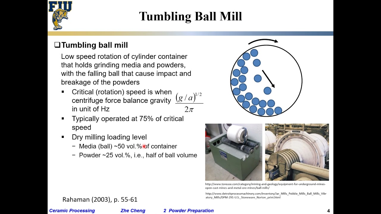 Ceramic Processing L2-04 Mechanical milling - YouTube