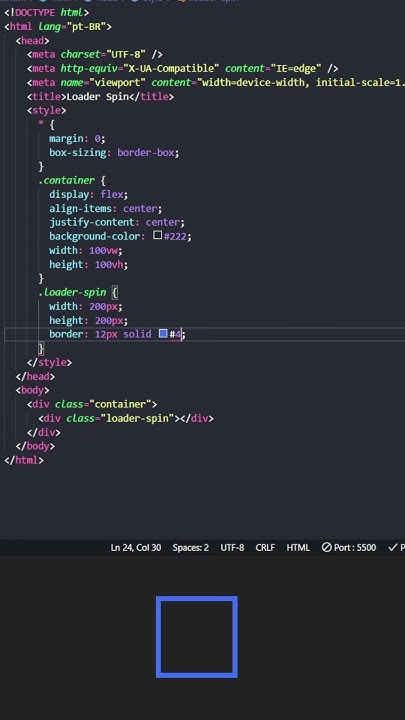 Loader Spin Tutorial HTML e CSS #shorts - YouTube