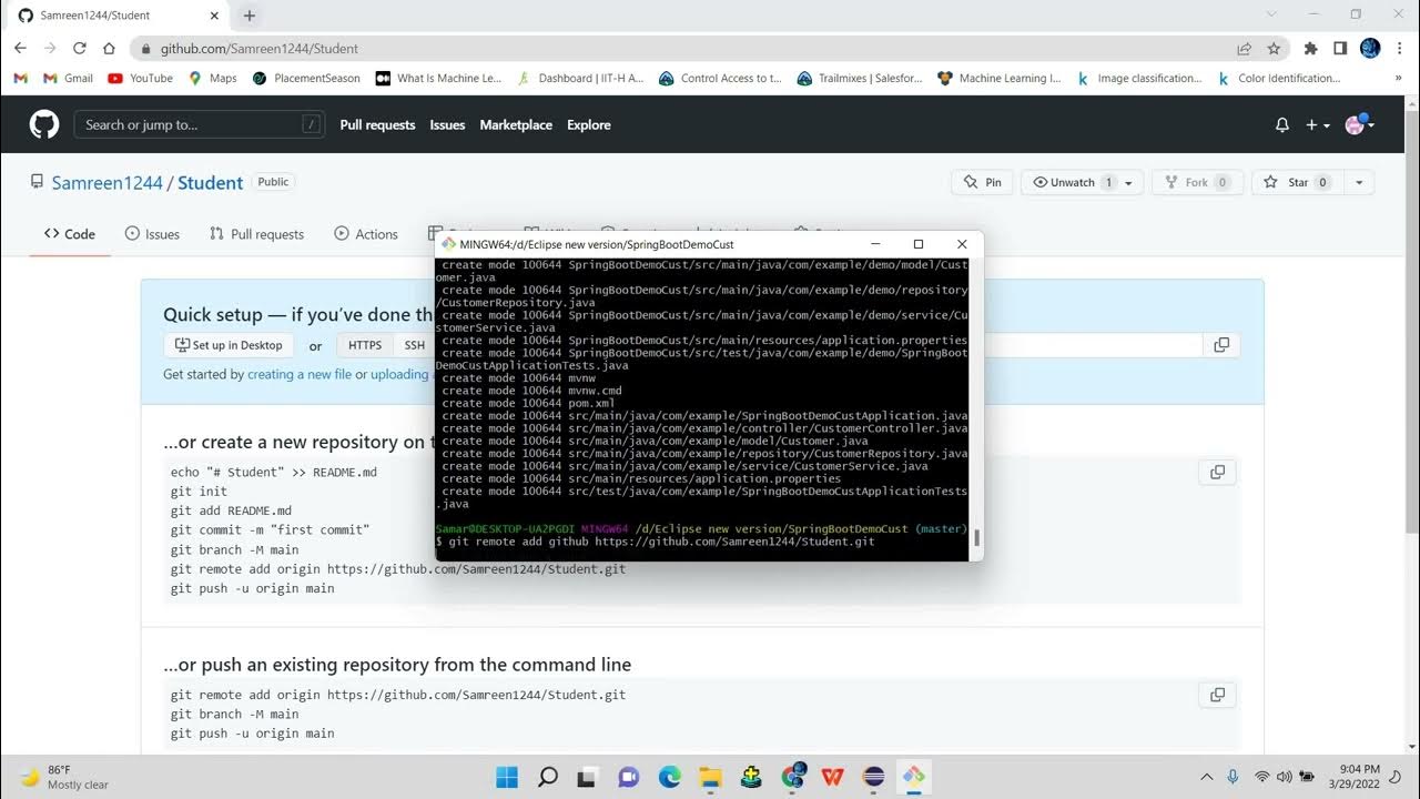 How to push code to Github account using CMD - YouTube