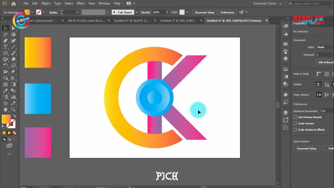 CK Logo design in AI | Adobe Illustrator - YouTube