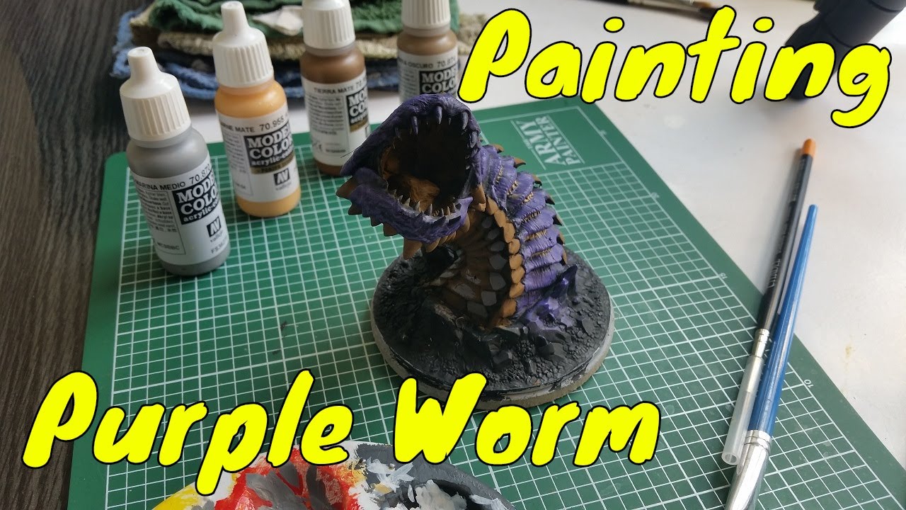 Painting D&D Purple Worm Miniature (Gale Force 9) & Chat, Part 2 - YouTube
