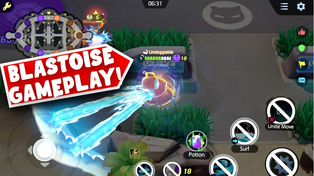 Pokemon Unite Blastoise Moveset Gameplay - YouTube