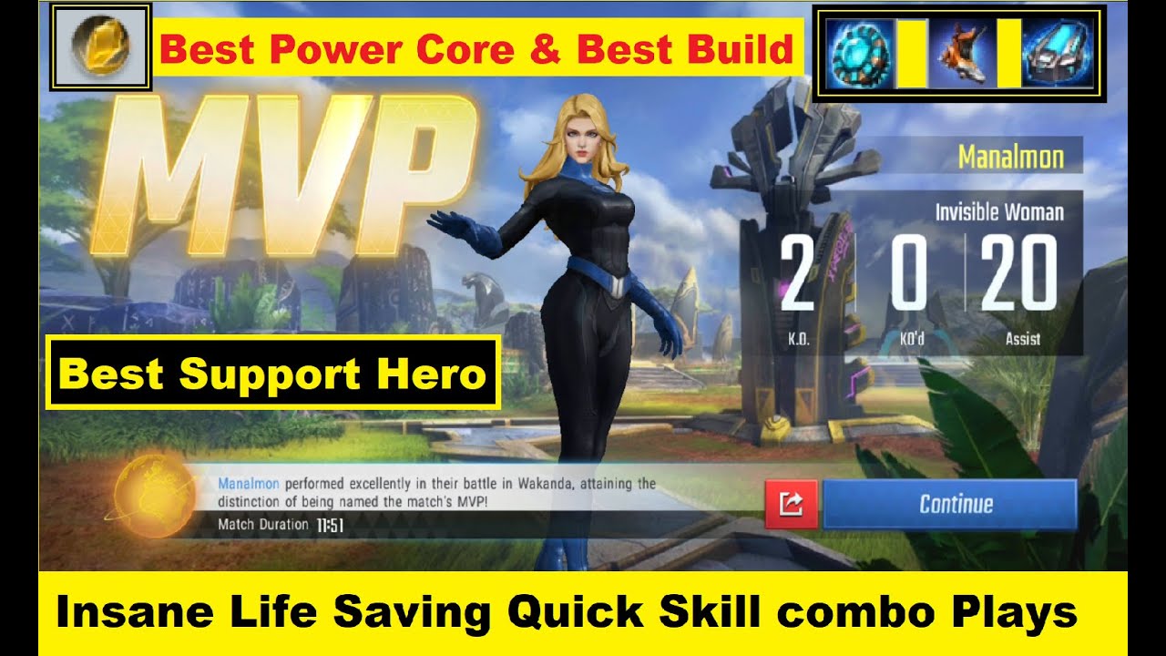 Invisible Woman Gameplay| Best Build & Power Core| Insane Shield Combos ...