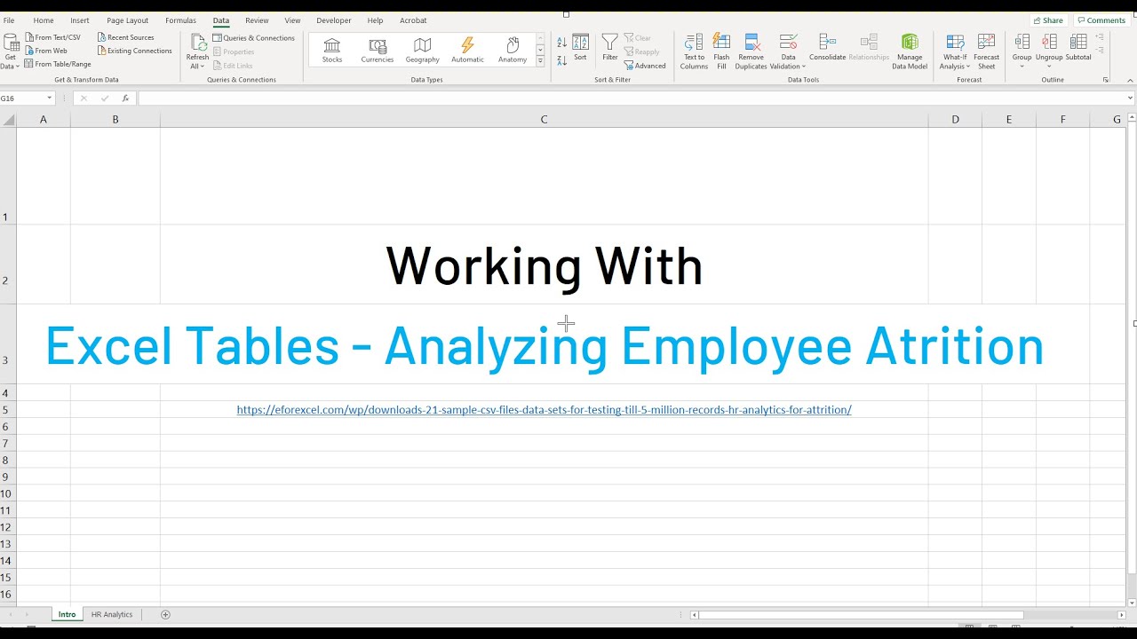 Working with Excel Tables 4 - Analyze Employee Attrition Data - YouTube