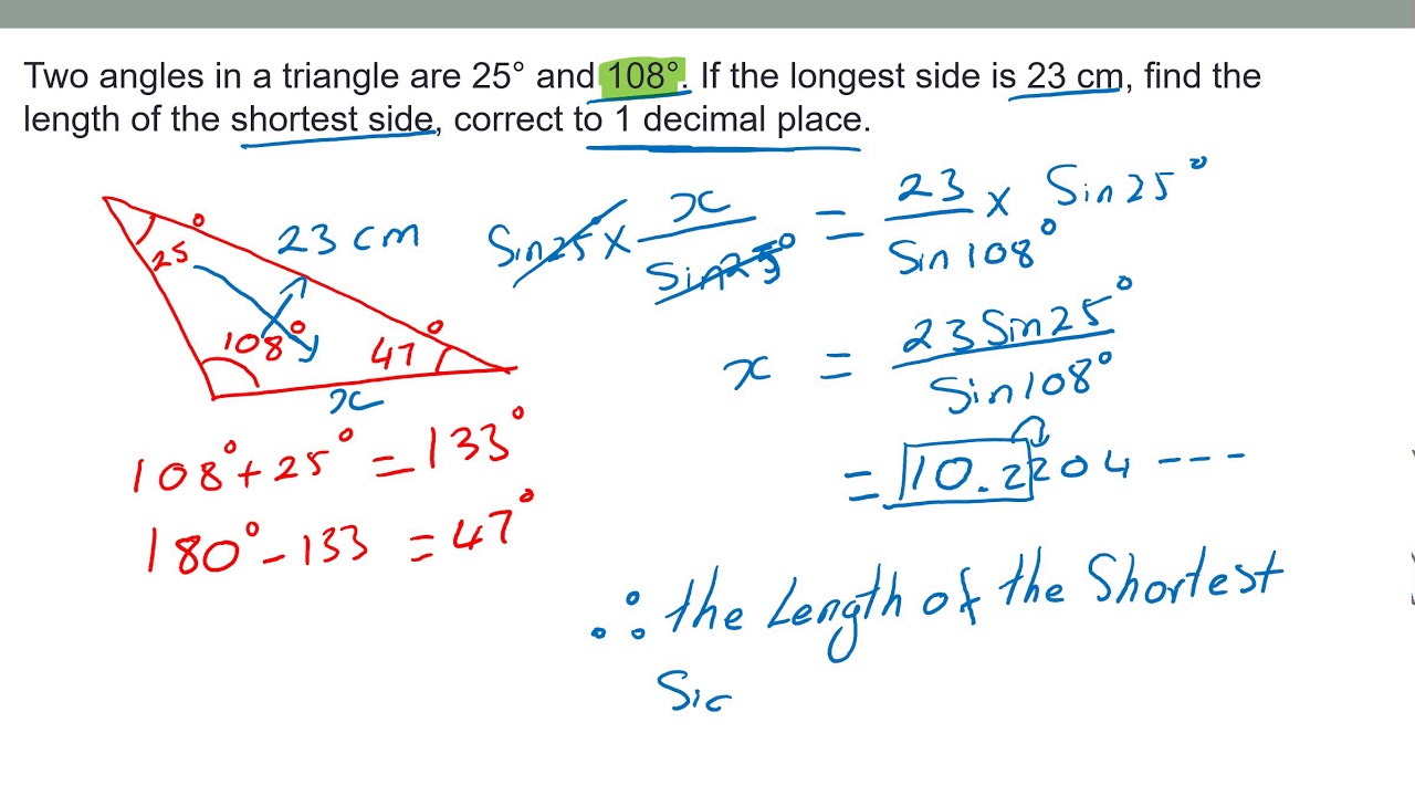 Application of sine and cosine rule : Hoang maths - YouTube
