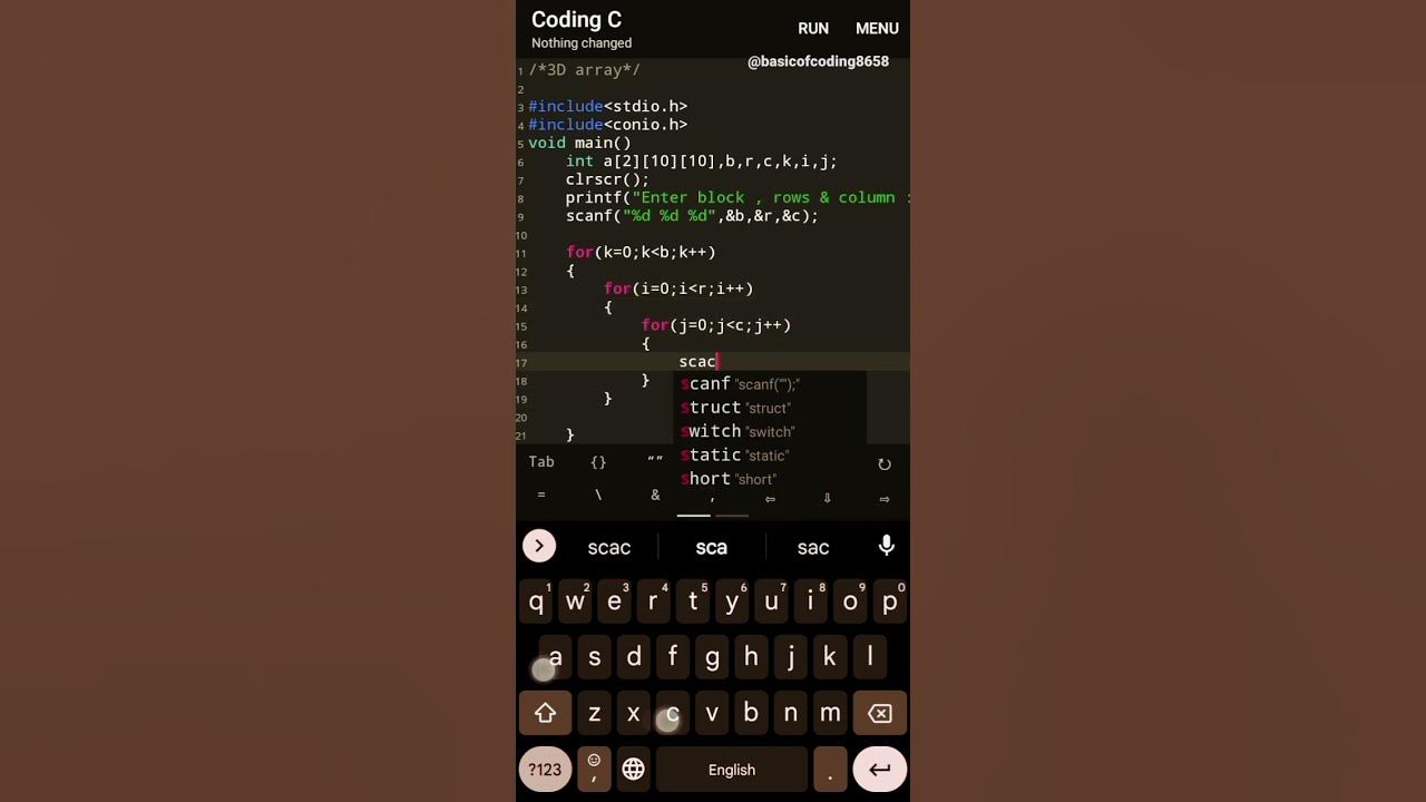 Three Dimensional Array In C 👍arrayincarray3darraycodingcprogramcode Basicofcodingshorts 