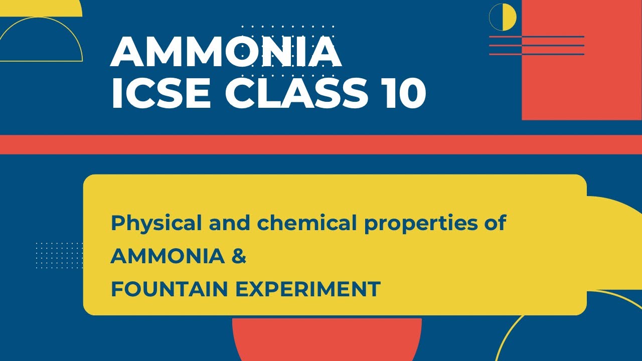 Ammonia :Physical & Chemical properties | Fountain experiment #icse # ...