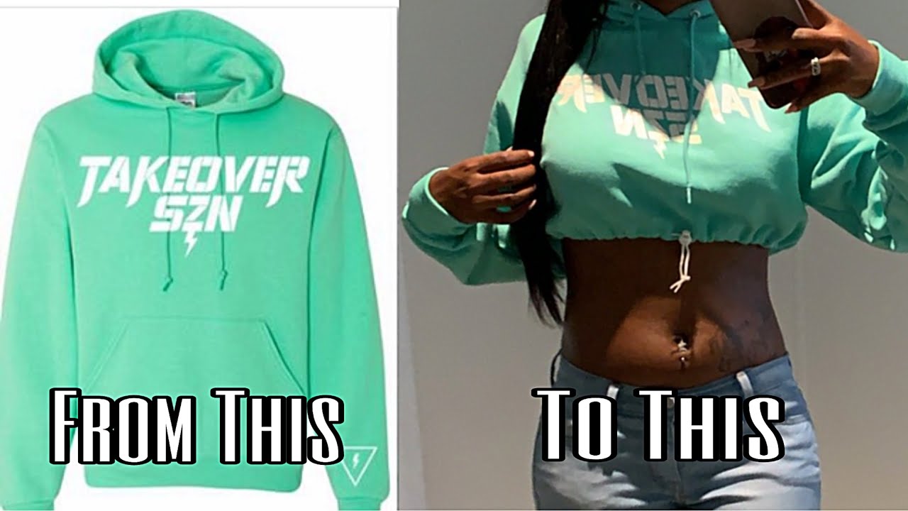 DIY Drawstring Crop Hoodie NO SEW - YouTube