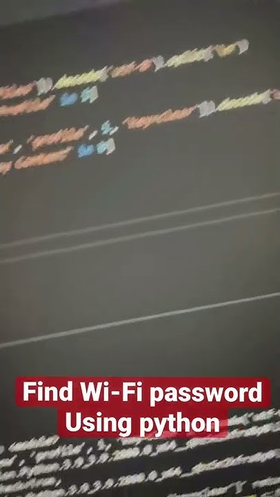 Find Wi-Fi password using python🐍 DM for source code - YouTube