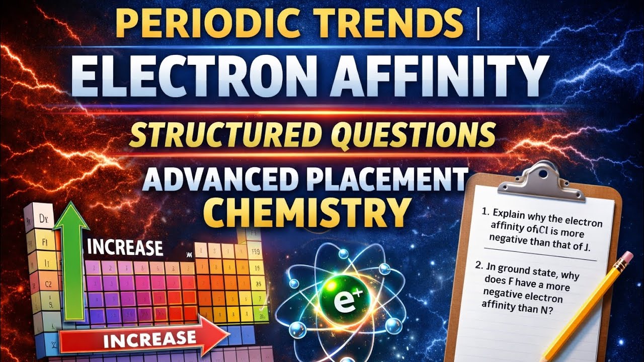 PERIODIC TRENDS | ELECTRON AFFINITY | STRUCTURED QUESTIONS | ADVANCED ...