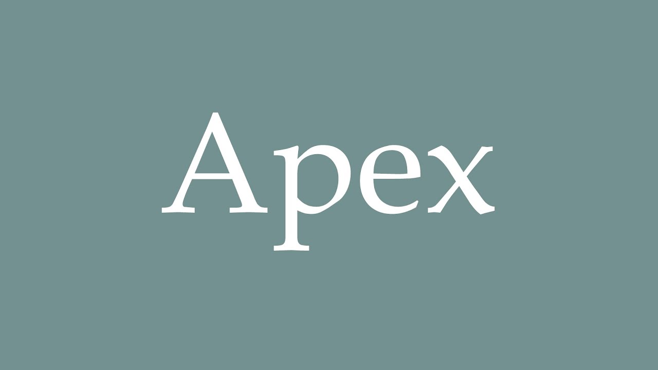 How to Pronounce ''Apex'' Correctly in French - YouTube