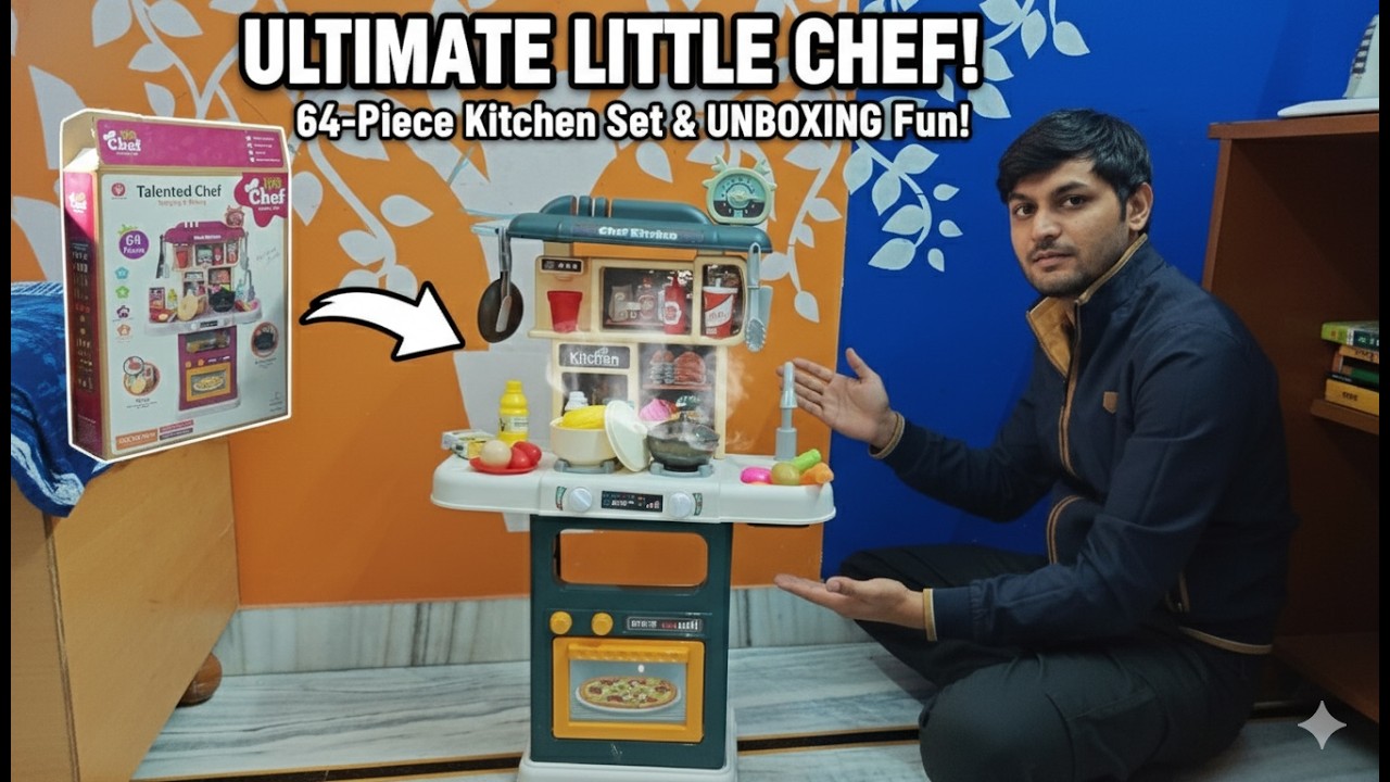 Little Chef Talented Chef Kitchen Set for Kids(64 Pieces)| Spraying ...
