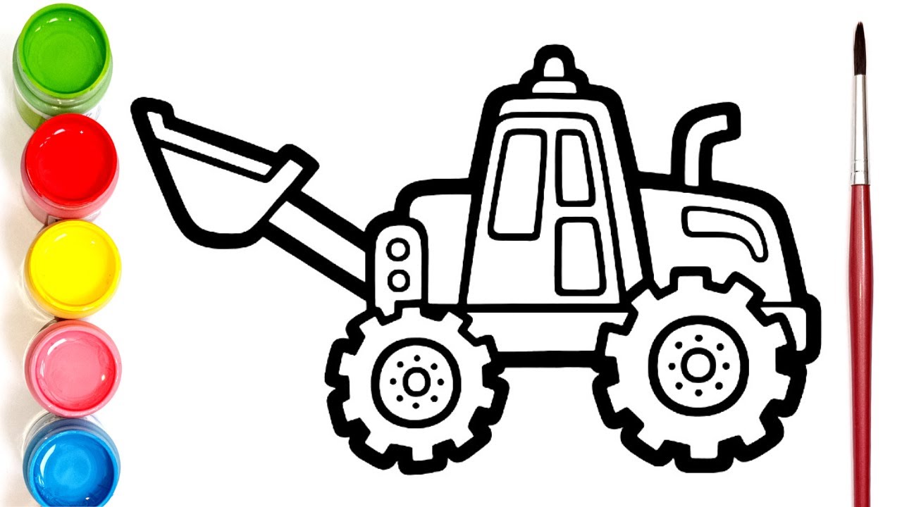 How to draw a bulldozer for Kids and Toddlers | easy drawing and ...