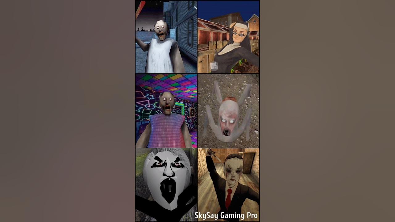 Granny Vs Evil Nun Vs Granny In Retrowave Neon Vs Slendrina Child Vs Evil Doll Vs Spider Mom # ...