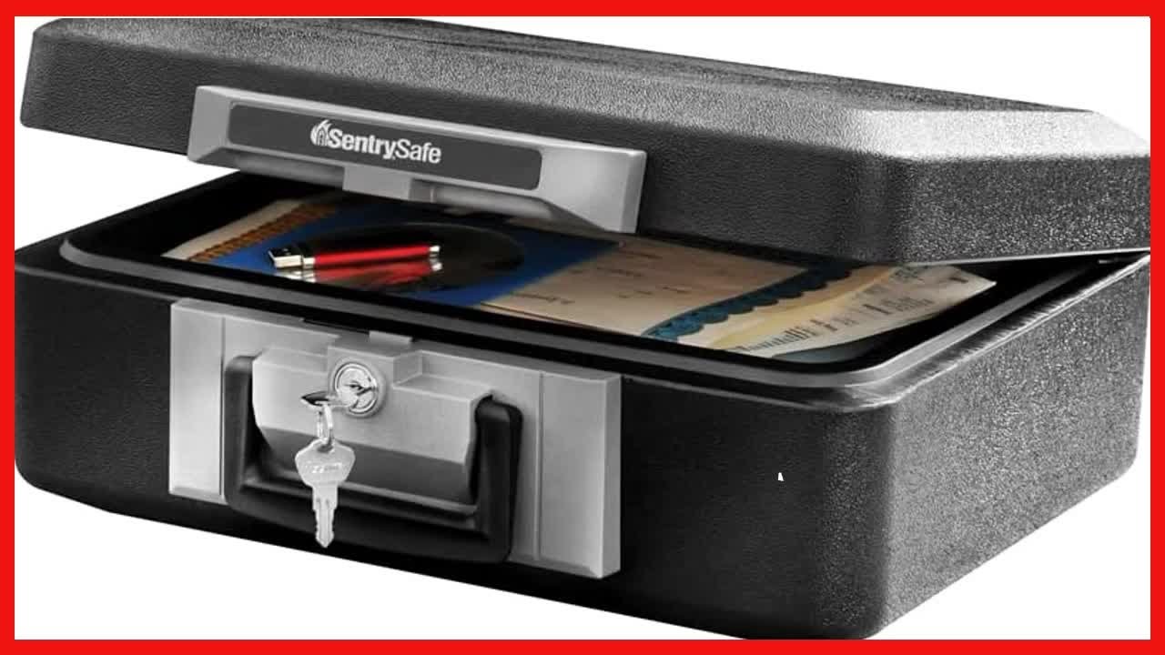 SentrySafe 1160 Fireproof Lock Box, 0.25 Cubic Feet, Black, 16 Pounds ...