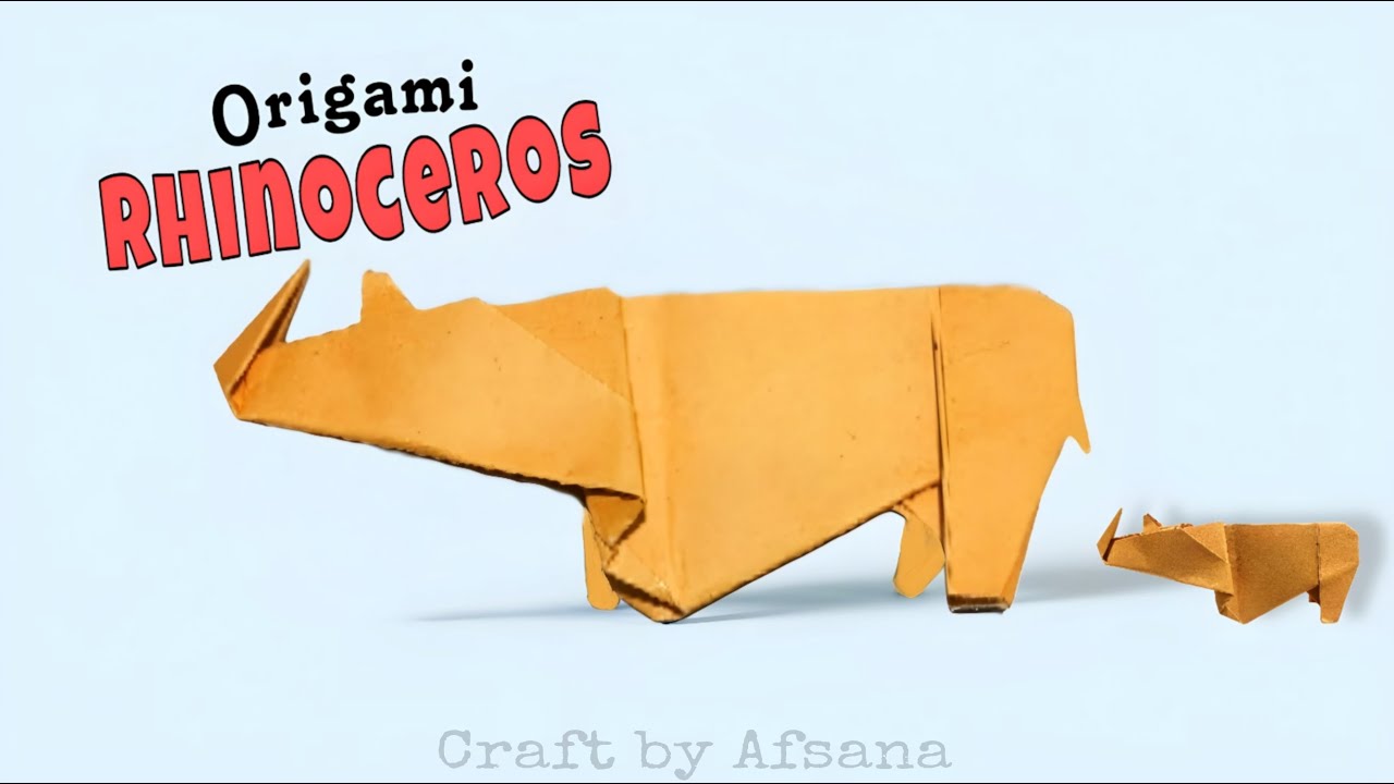 Easy Origami Rhinoceros Tutorial 🦏 How to Make a Paper Rhino Step by ...