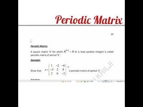 Periodic Matrix | Abid Hussain Khilji - YouTube