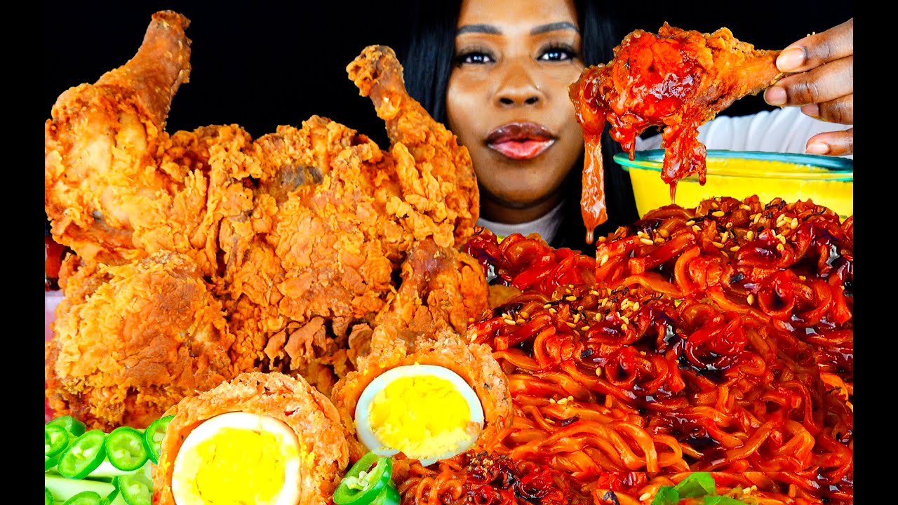 Asmr Korean Nuclear Fire Noodles 2x Spicy Fried Chicken Eating Hot Sex Picture