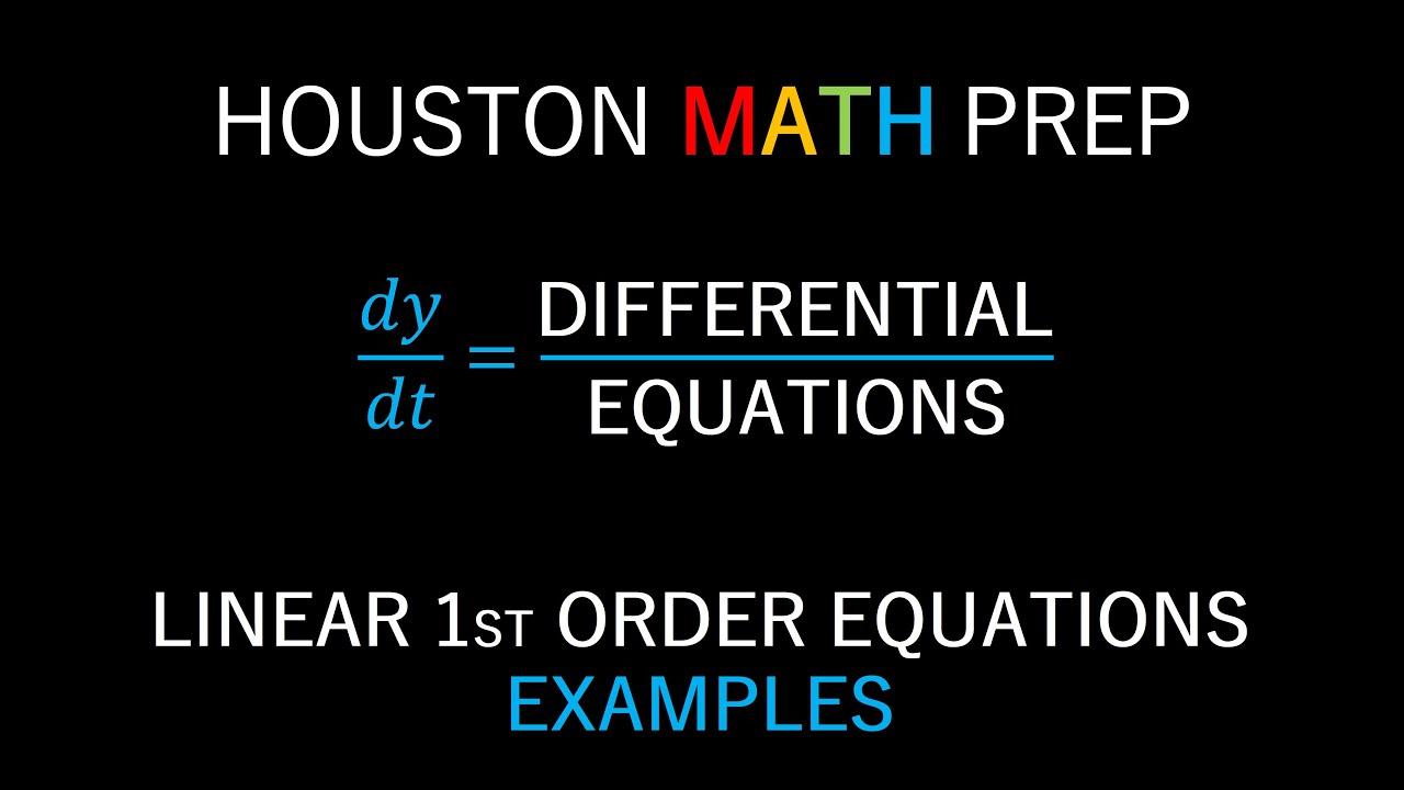 First-Order Linear Differential Equations (Examples) - YouTube