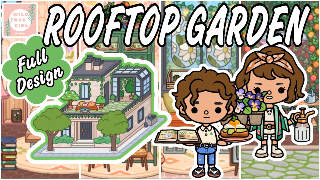 FULL DESIGN 🪴 ROOFTOP GARDEN 📚🌸🤩 TOCA BOCA WORLD 🌍 - YouTube