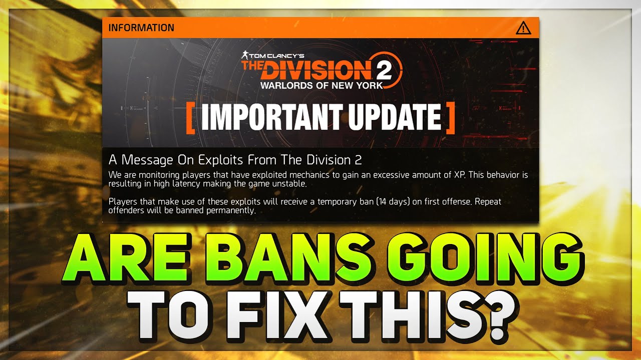 The Division 2 "Account Cooldowns" (Bans) seem to have worked! Servers ...