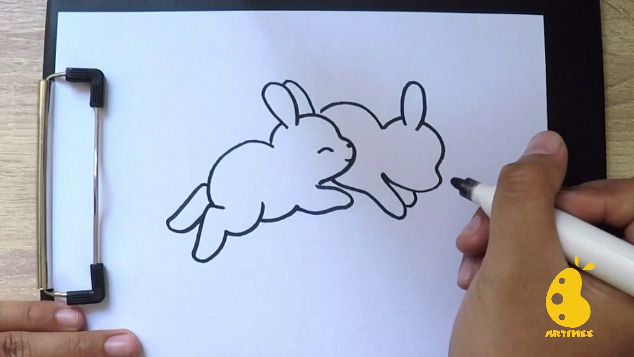How To Draw Two Bunny Youtube