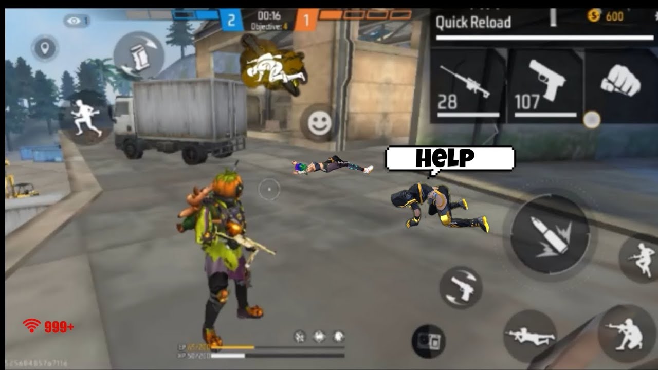 free fire 1 vs 3 gameplay 999+ - YouTube