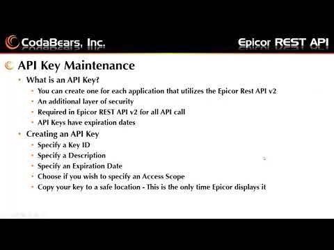 Epicor REST API - YouTube
