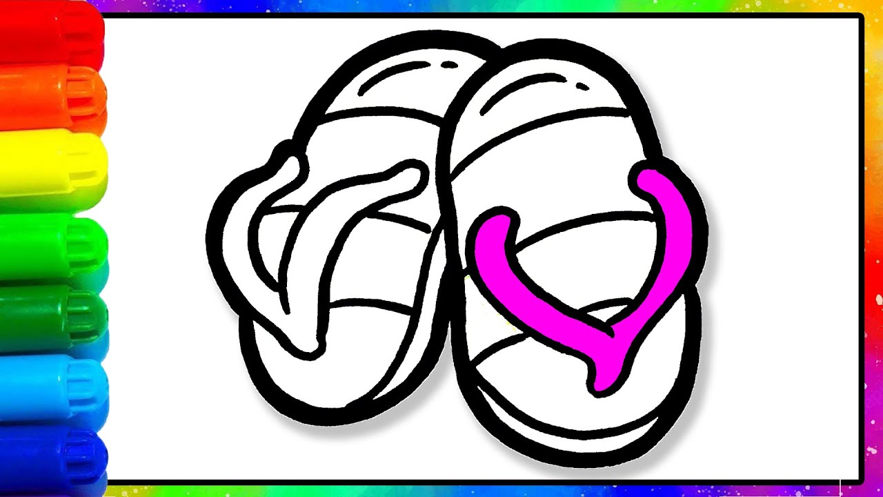Slippers Drawing: How to Draw A Slippers EASY for Kids | Enjoy Drawing ...