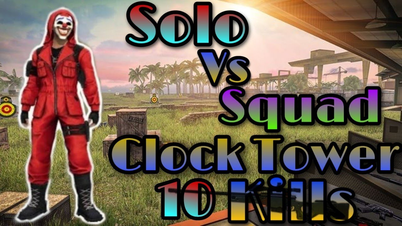 Bermuda Map || clock tower highjack || In solo vs squad..... 10 kills ...