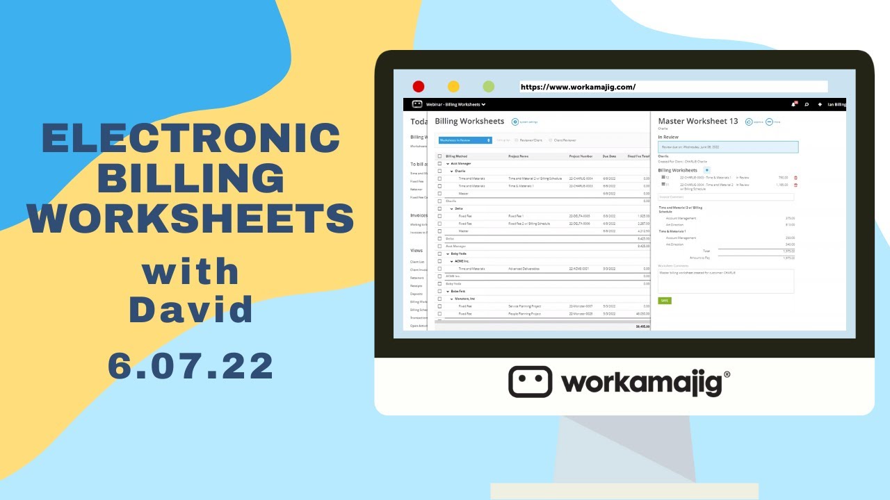 Electronic Billing Worksheets - YouTube