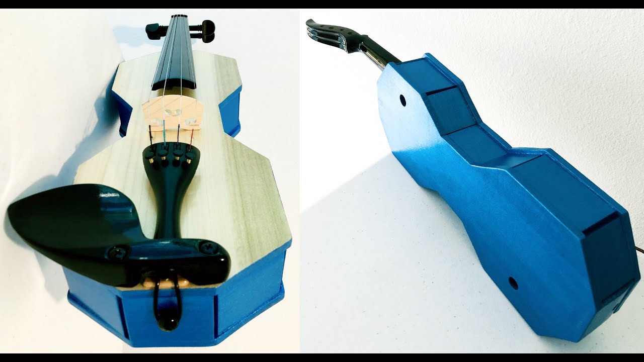 The symmetrical polygon violin in metallic blue by Scott F. Hall ...