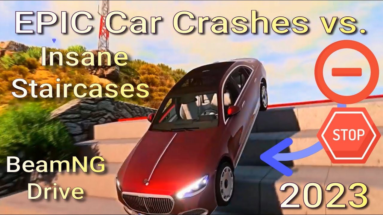 EPIC Car Crashes vs Insane Staircases in BeamNG Drive - YouTube