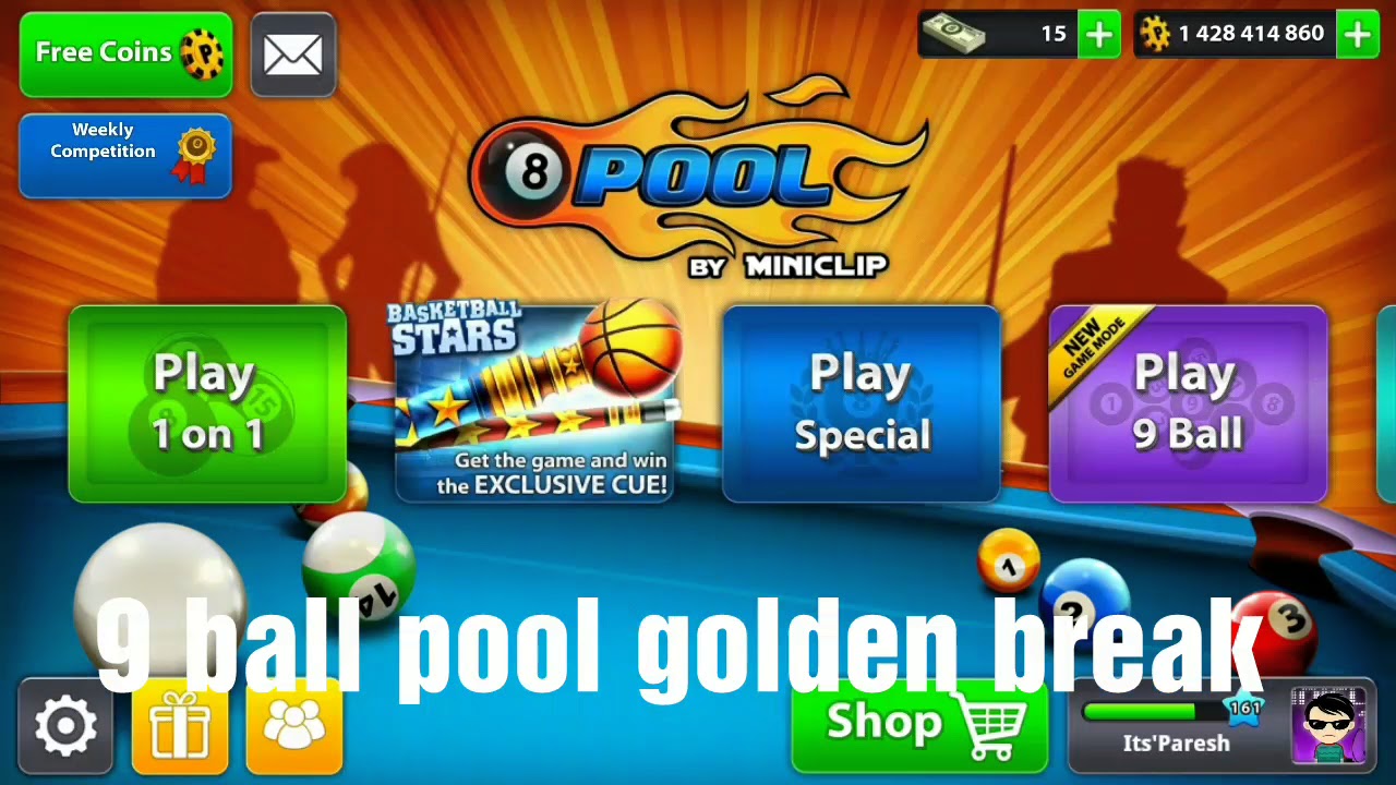 9 ball pool golden break - YouTube