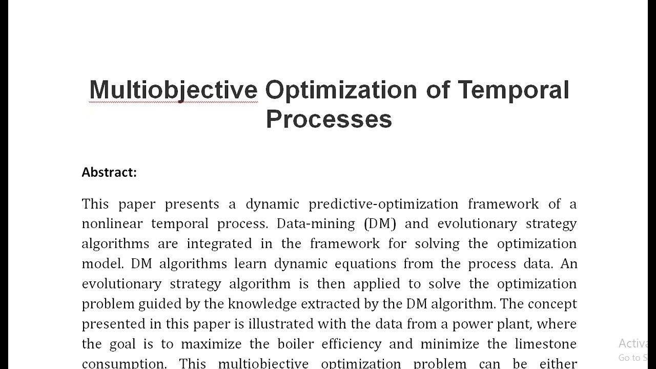 Multiobjective Optimization of Temporal Processes - YouTube