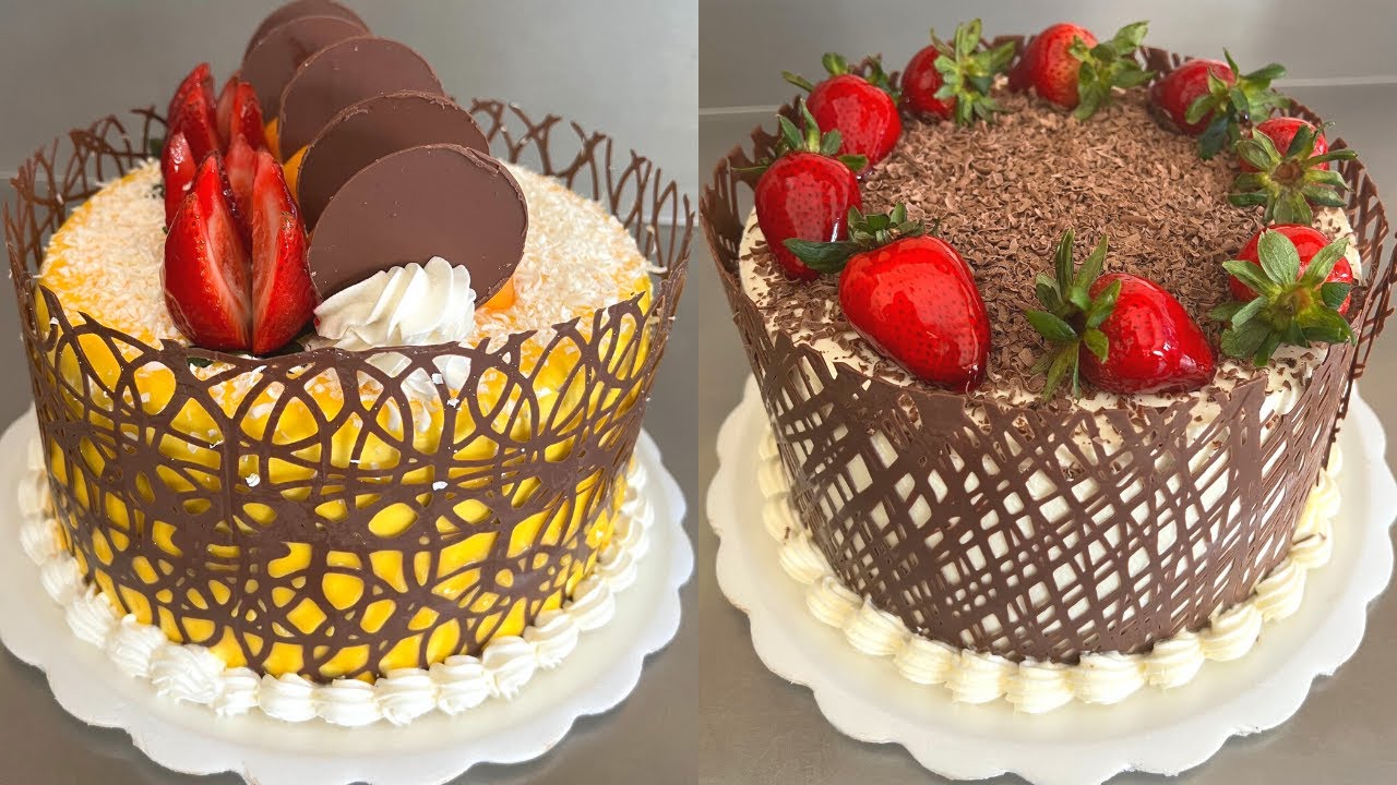 tecnica de decoracion con chocolate enmallado y chocolate rallado - YouTube