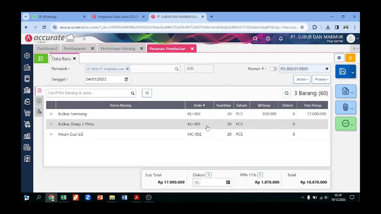 ENTRI TRANSAKSI PT. SUBUR MAKMUR PART 1 NEW - YouTube