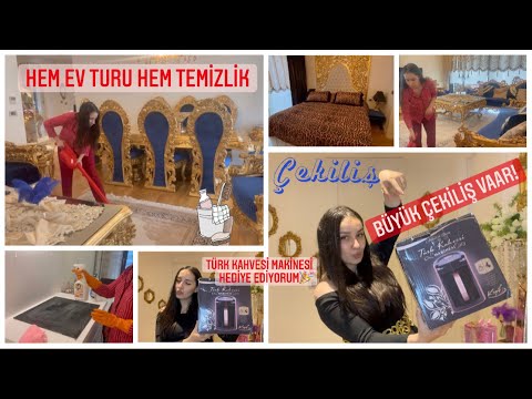 ÇEKİLİŞ VAR! KAHVE MAKİNESİ ÇEKİLİŞİ 🎉 EV TURU VE HIZLANDIRILMIŞ TEMİZLİK VİDEOSU MOTİVE TEMİZLİK