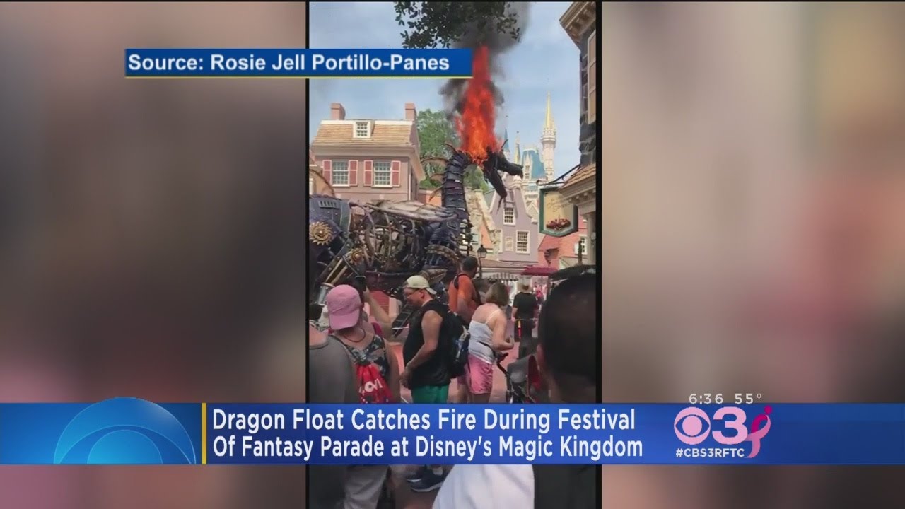 Dragon Float Catches Fire During Festival At Disney's Magic Kingdom ...