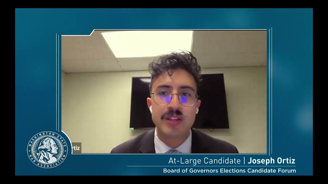 Board of Governors At-large (young lawyer) Position Candidate Statement: Joseph Ortiz - YouTube
