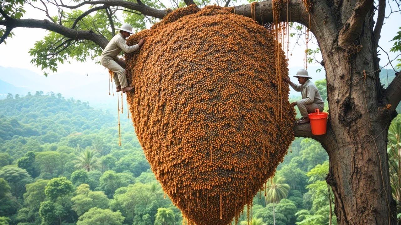 Harvesting Wild Honey from the Sky-High Trees of the Ancient Forest ...
