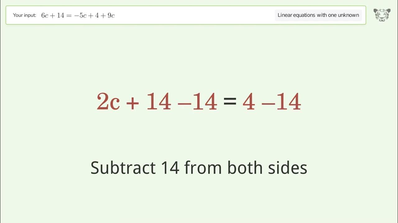 linear-equation-with-one-unknown-solve-6c-14-5c-4-9c-step-by-step
