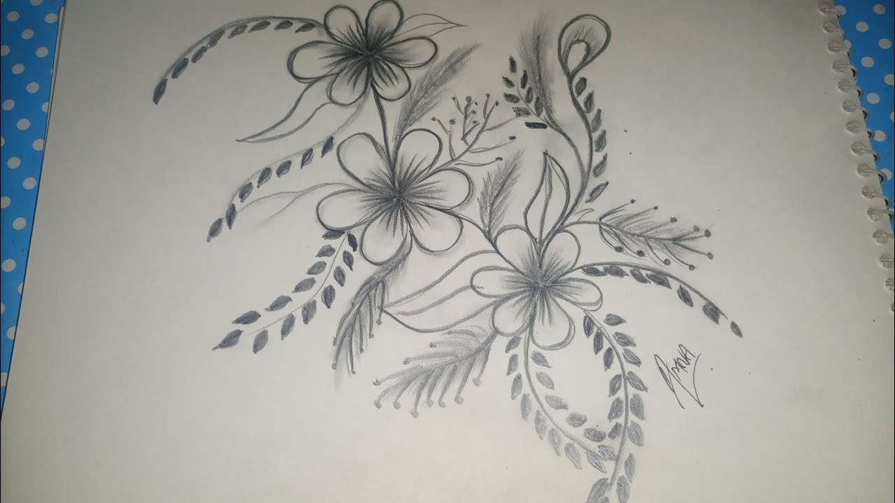 How to draw flowers with pencil //Pencil art//flower drawing step by ...