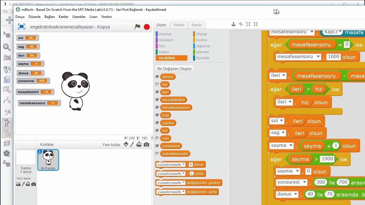 Makeblock Mbot Simulator Engel Algılayan Robot (2) Dönüş Yönünü Kendi Belirler - YouTube