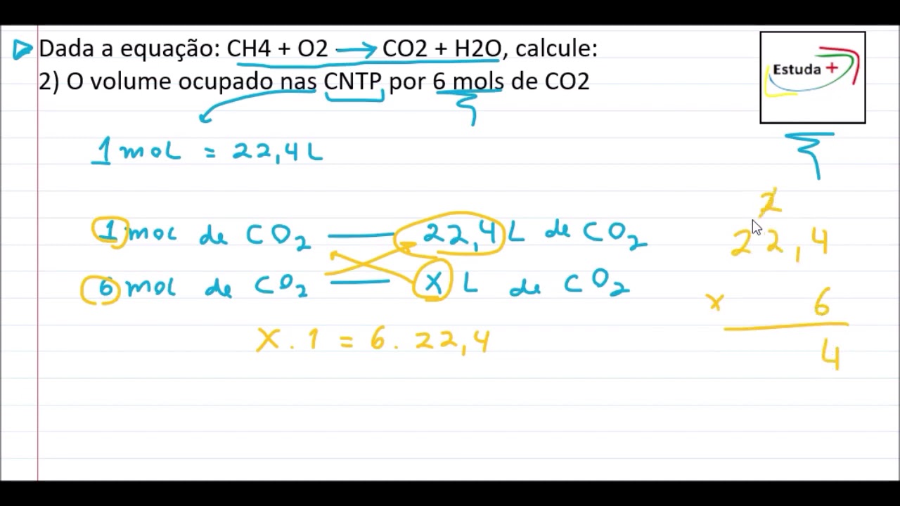 O volume ocupado nas CNTP por 6 mols de CO2 - YouTube