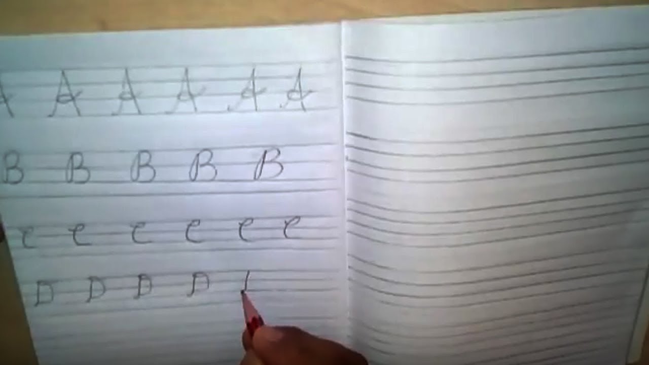 How to write cursive capital letters with pencils and pen - YouTube