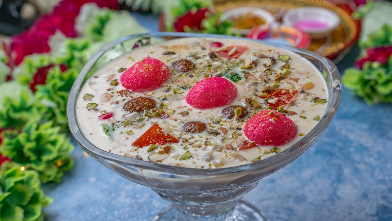 Doodh Dulari | Colorful & Festive Sweet Treat with Gulab Jamuns | Easy ...