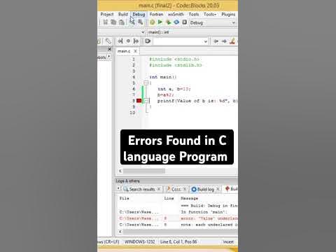 Errors Found in C language Program#coding #code #clanguage #clanguageforbeginners #cprogramming ...